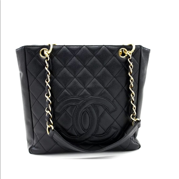 CHANEL | Bags | Chanel Caviar Pst Chain Shoulder Bag Shopping Tote ...